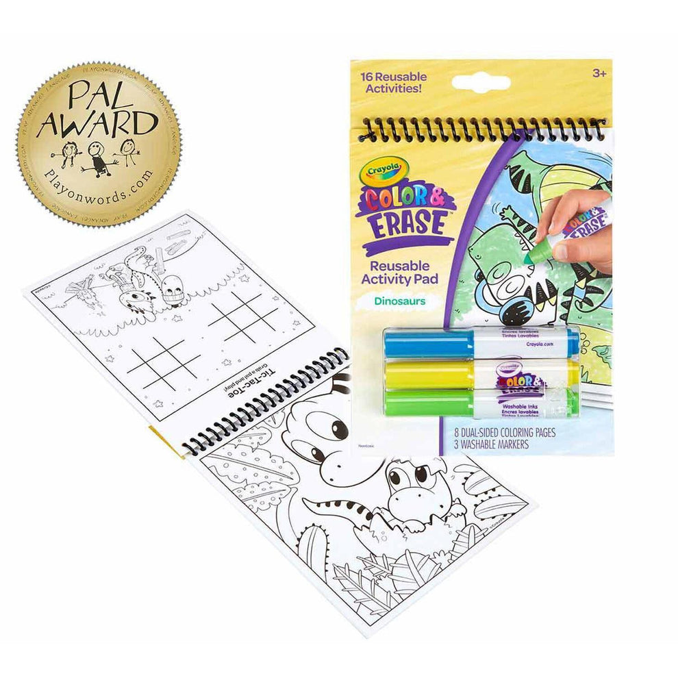 Crayola - Dinosaur Color & Erase Reusable Activity Pad With Markers ...