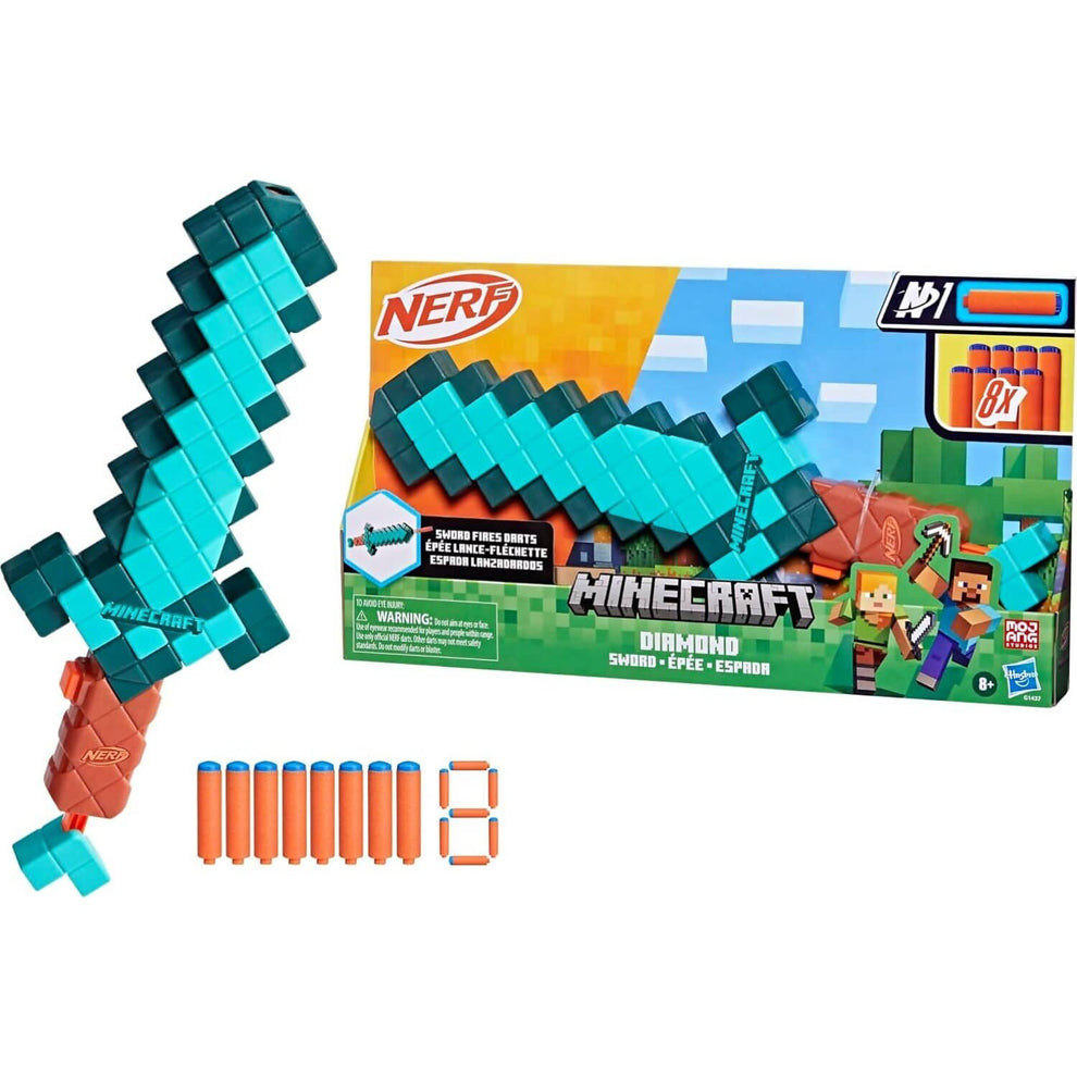 Nerf - Minecraft Sword Dart Blaster Includes 8 Nerf N1 Darts – Toys and ...