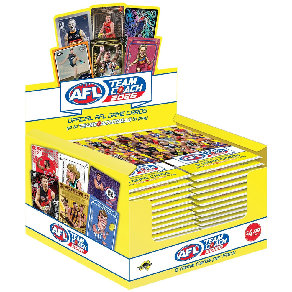 AFL - TEAMCOACH 2026 Footy Trading Game Card Packs - Box of 36 Packs S ...